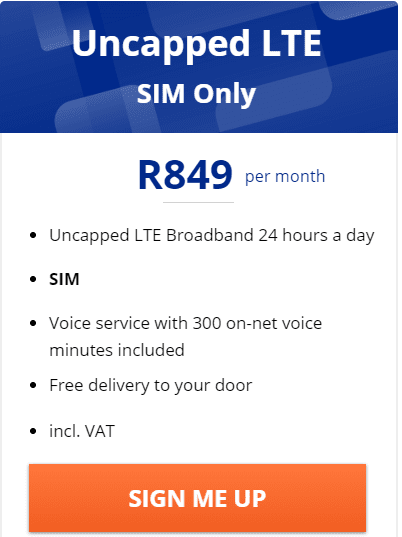 Uncapped Telkom LTE internet deals